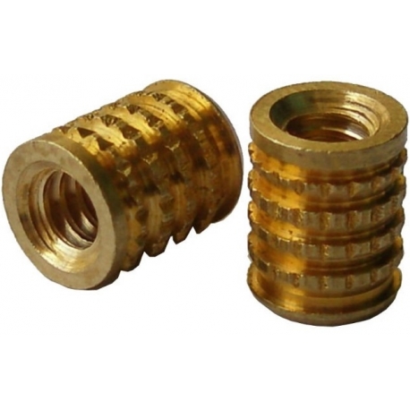 Insertos Roscados Latón para Plástico, MDF, Metacrilatos, PVC