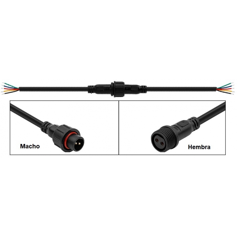 Conector IP65 20mm M14 Negro