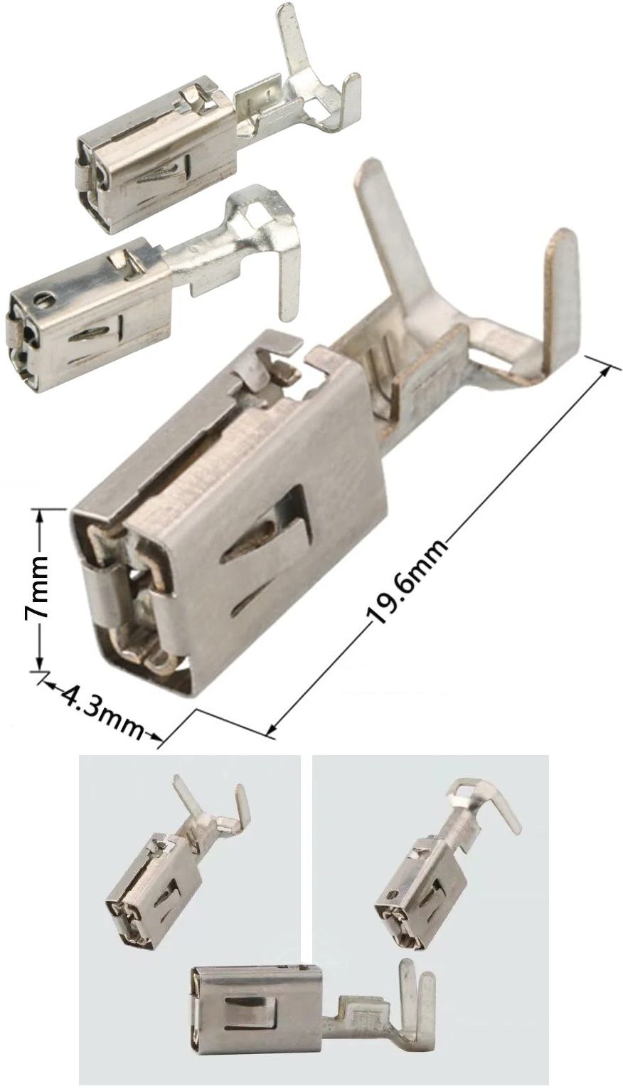 Faston sin Aislar 6.3mm Vertical