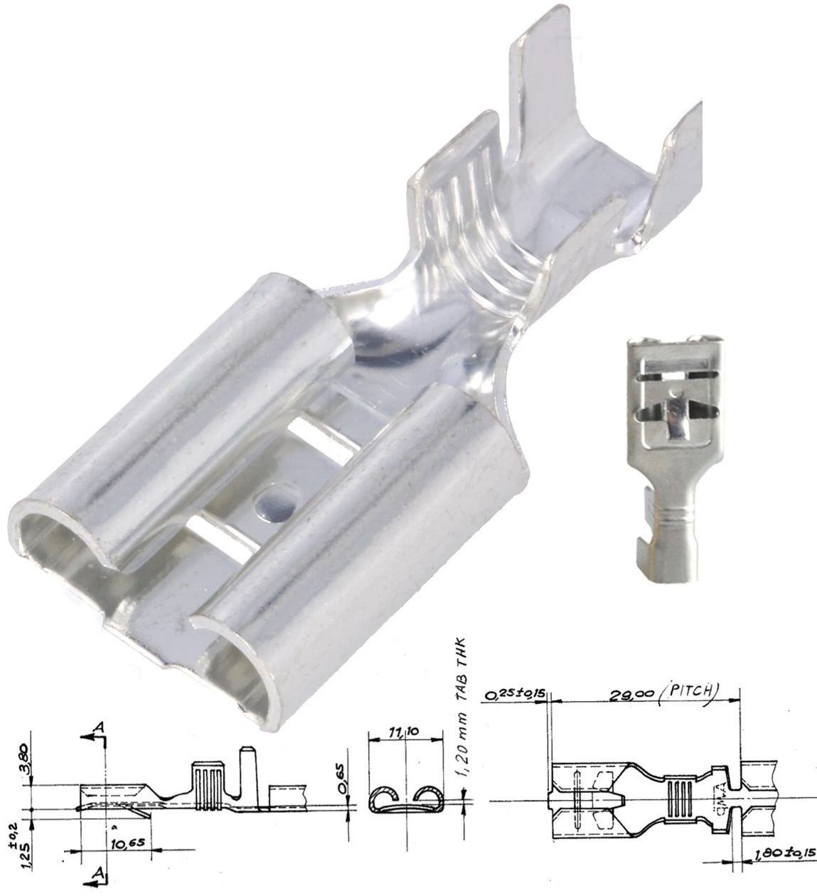 Faston sin Aislar 6.3mm de Potencia