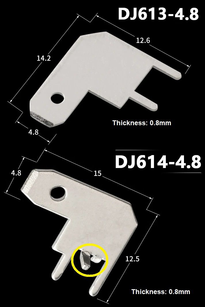 Faston Macho 4.8mm Acodado