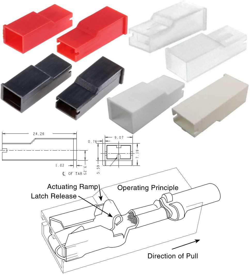 Fundas para Faston Hembras 6.3mm Positive Lock