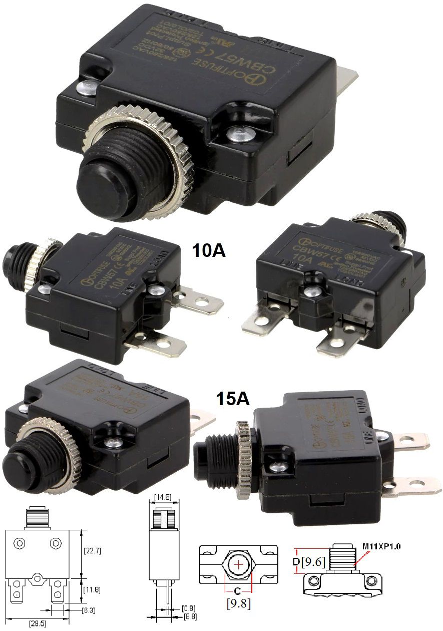 Fusible Térmico Rearmable 10, 15A