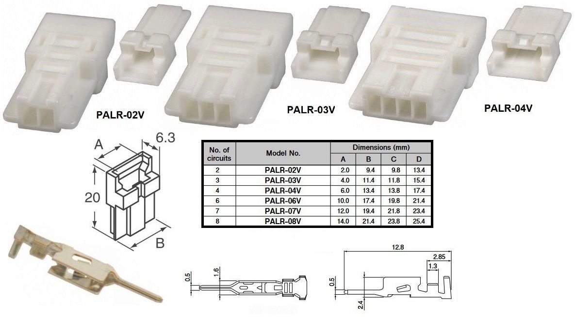 Conectores JST PALR 2mm Macho, Hembra