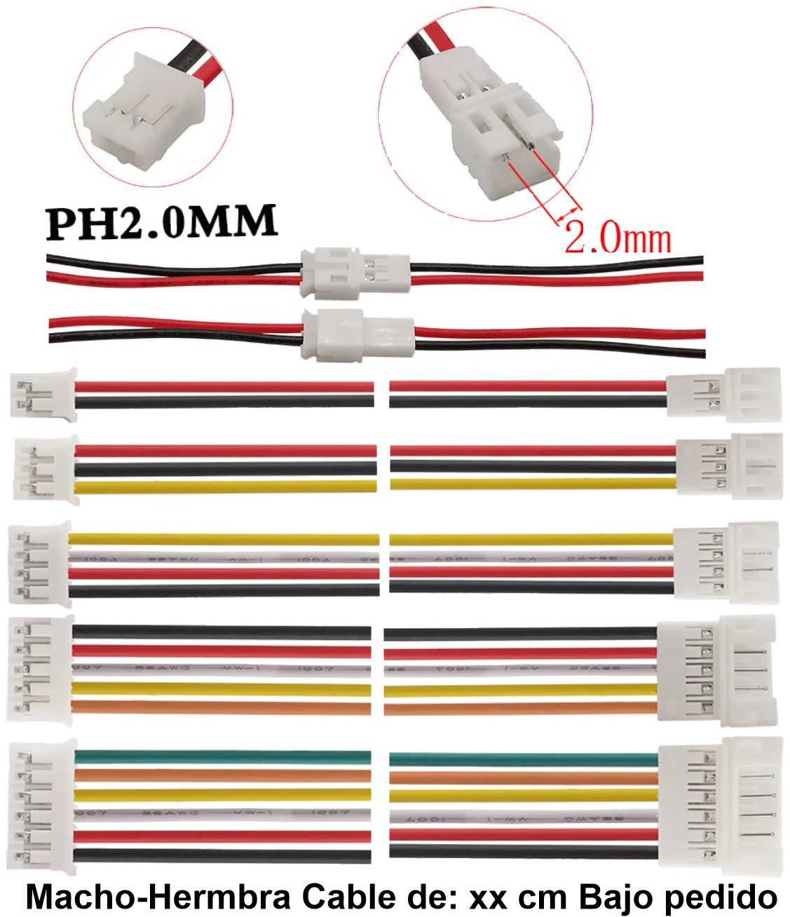 Conector JST PH 2mm cable