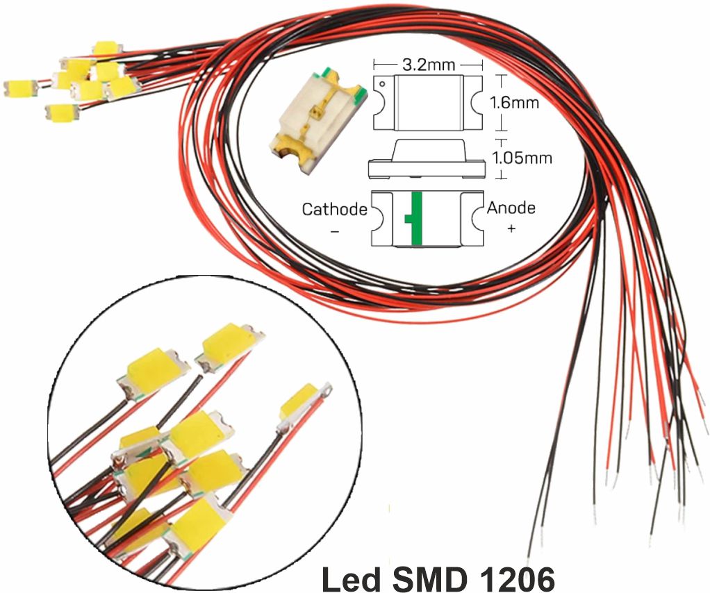 Led cableados SMD, 1206, 805, 603, 402