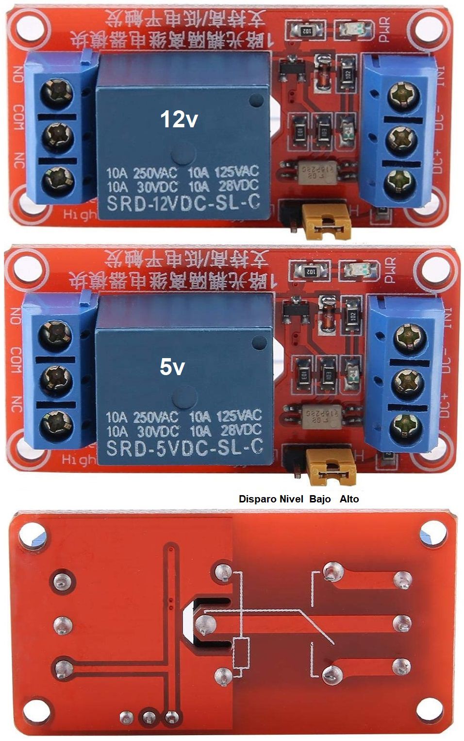 Módulo Relé a 5v 12v.