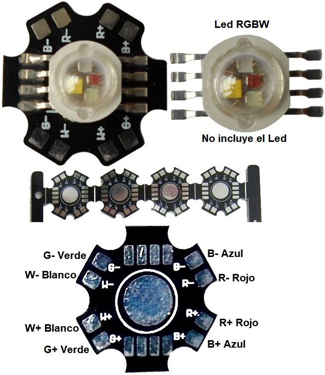 Pcb Redondo 20mm para Led RGBW