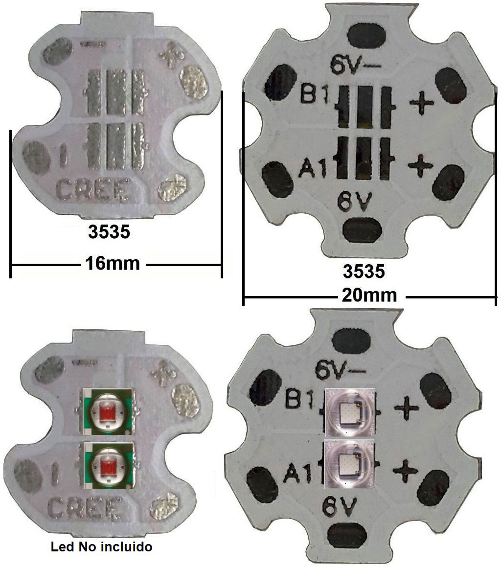 Pcb Redondo para 2 Led 3535-XP