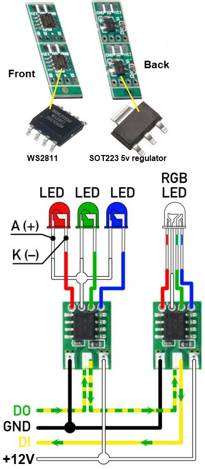 Circuito WS2811 para Led RGB