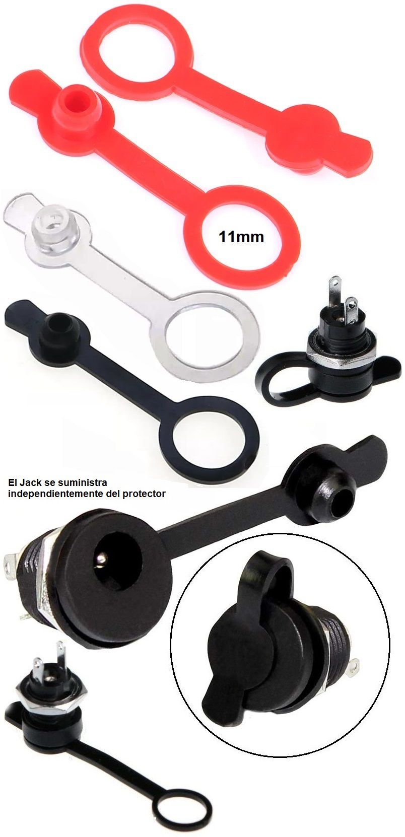 Conectores Jack Alimentación Hembra Panel