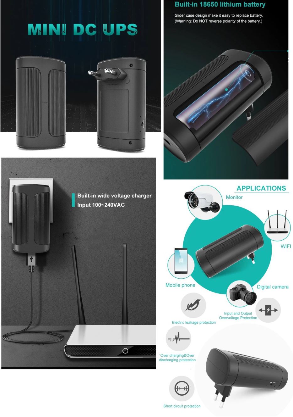 Mini Sai-UPS para router de 5 y 12v