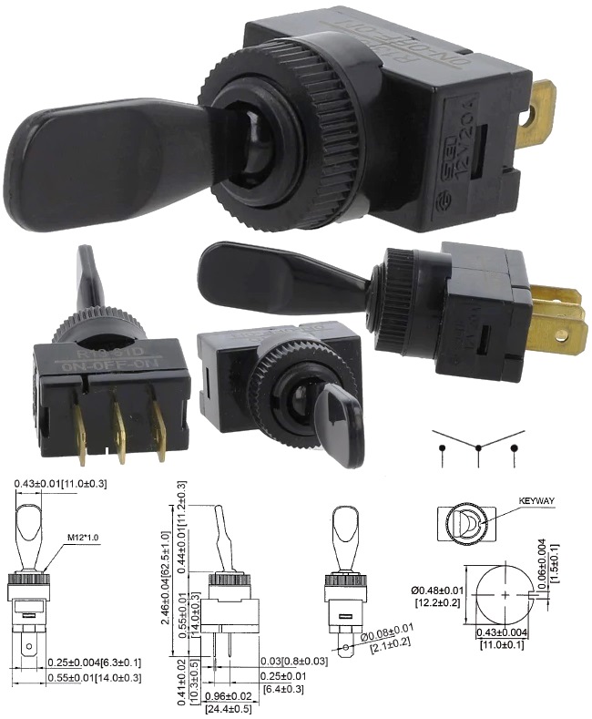 Interruptor de Palanca Vertical 1C3P 20A