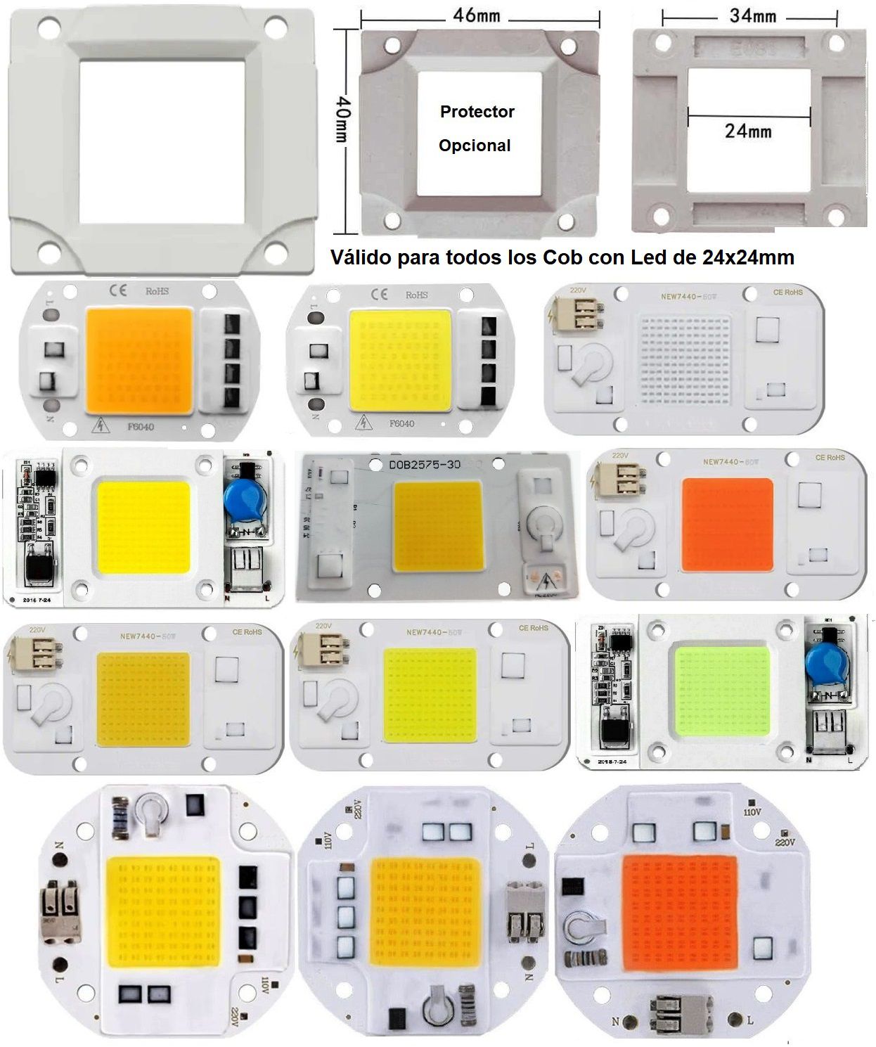 Reflector Protector para Led Cob 220v